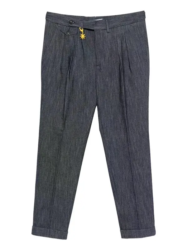 MANUEL RITZ Wool-blend Trousers - Blue