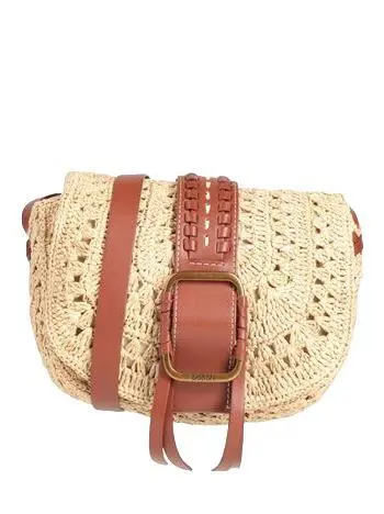 Ba&sh Raffia Saddle Crossbody Bag - Beige