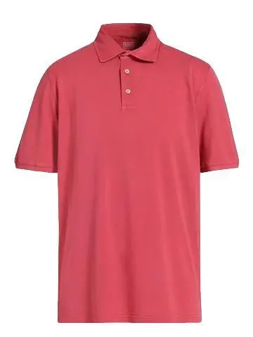 Fedeli Polo Shirt Coral Size Cotton - Red