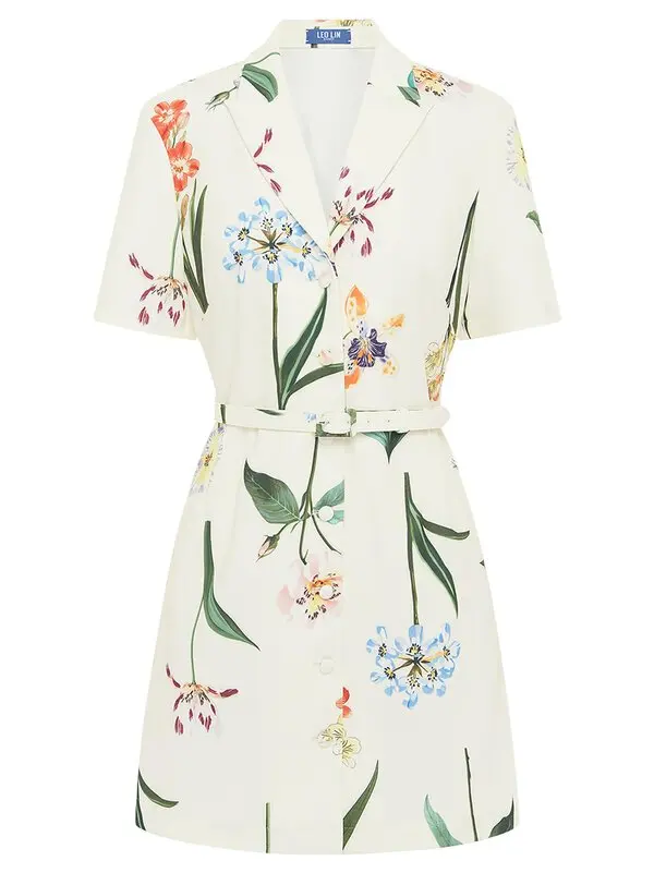 LEO LIN Brigitte Printed Mini Dress - White