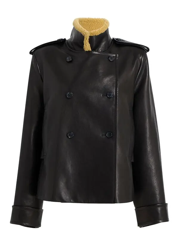 Khaite Dean Shearling-collar Leather Jacket - Black