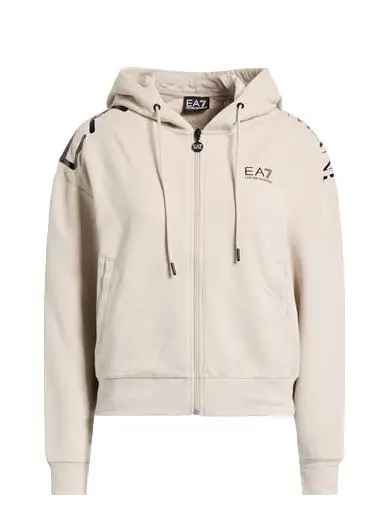 EA7 Cotton Blend Fleece Sweatshirt - Beige
