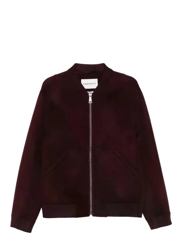 AMARANTO Zip-up Bomber Jacket - Red