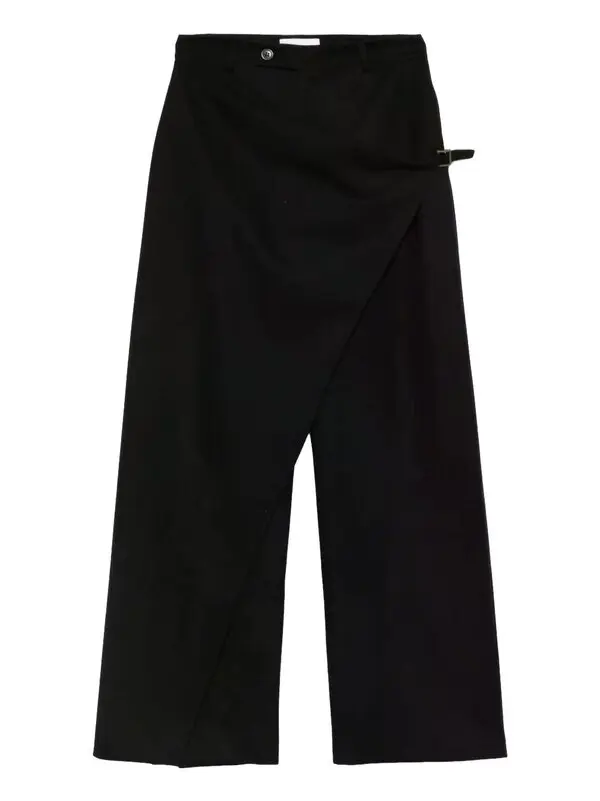 THE NINA STUDIO Wrap-effect Trousers - Black