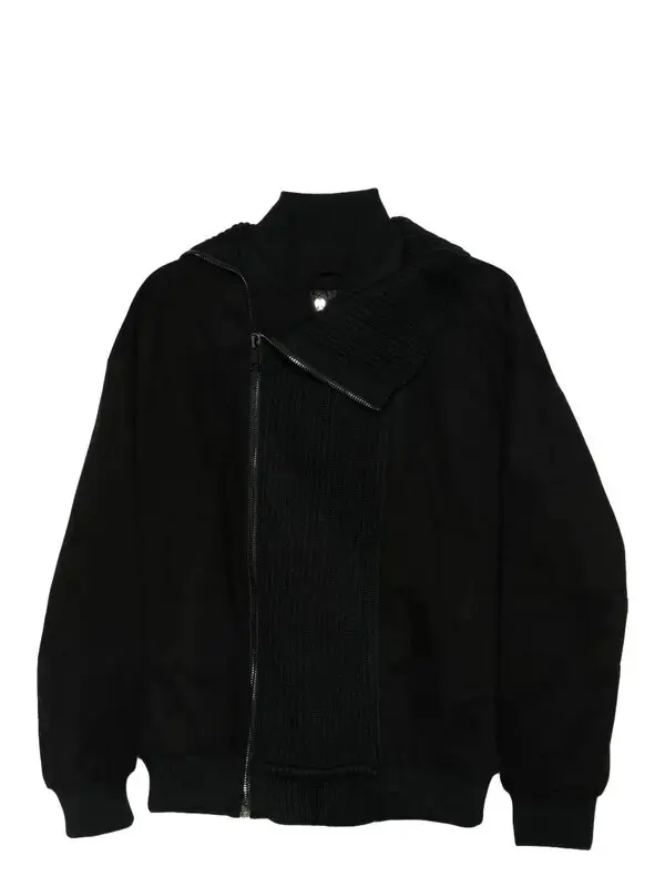 Patrizia Pepe Ribbed Knit Jacket - Black