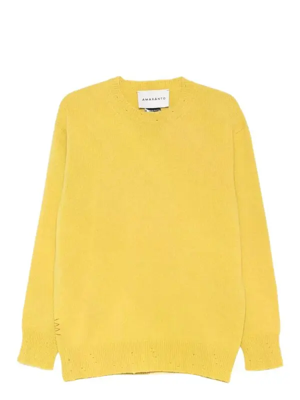 AMARANTO Ribbed-trim Sweater - Yellow