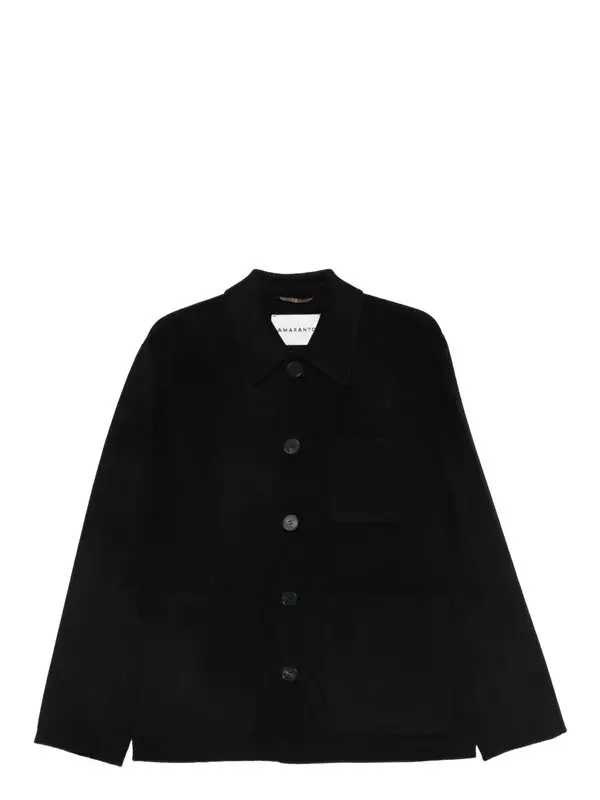 AMARANTO Point-collar Shirt Jacket - Black