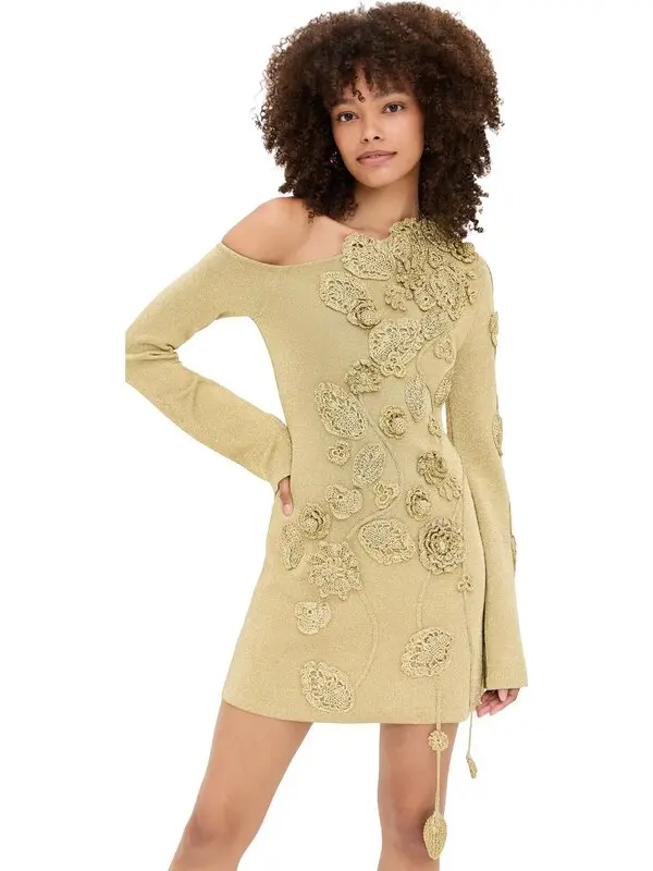 Cult Gaia Kaela Knit Mini Dress - Gold