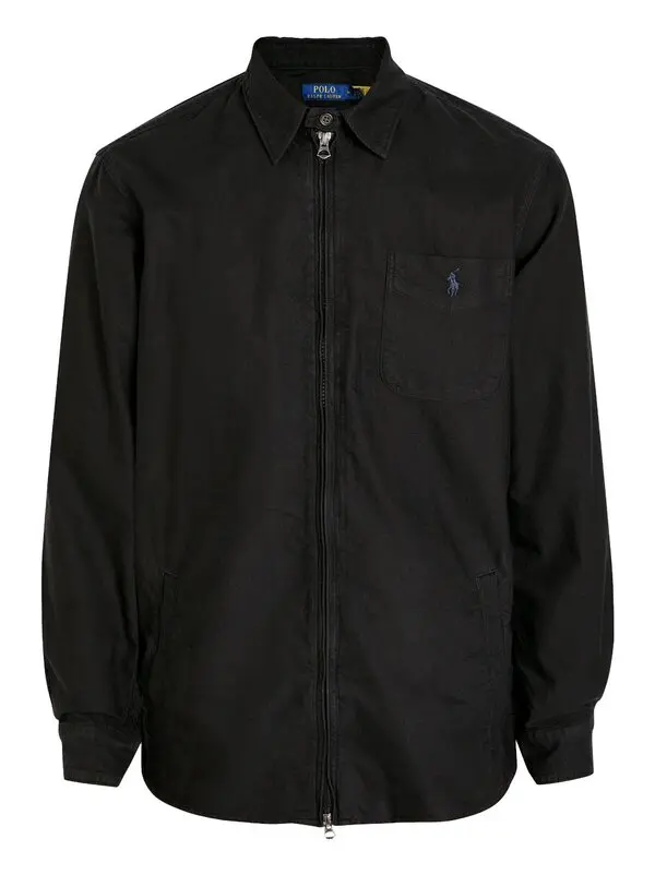 Polo Ralph Lauren Logo-embroidered Cotton Overshirt - Black