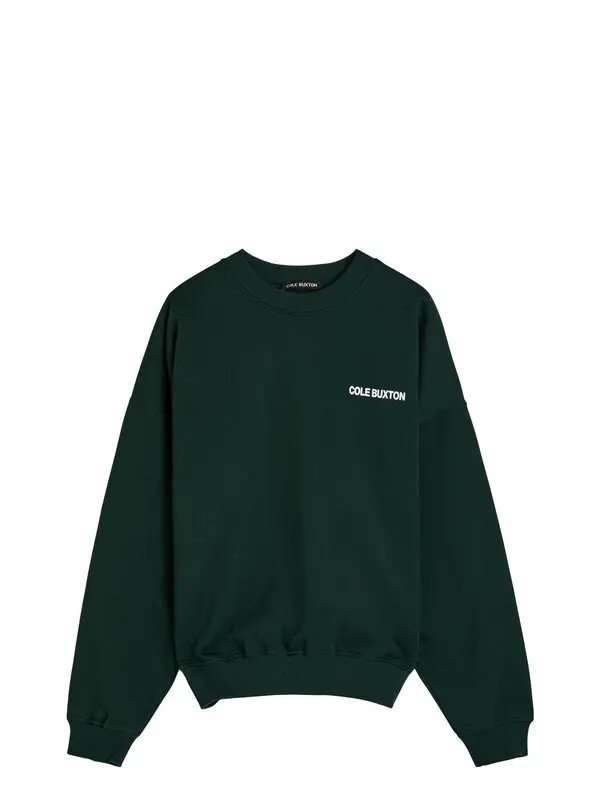 COLE BUXTON Logo-print Cotton Sweatshirt - Green