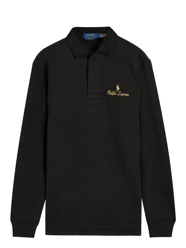 Polo Ralph Lauren Logo-embroidered Cotton-blend Polo Sweatshirt - Black