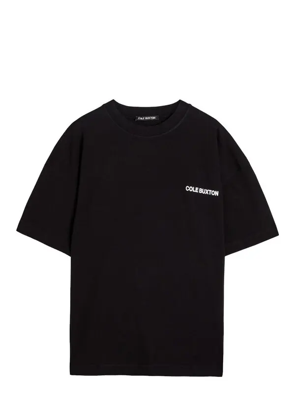 COLE BUXTON Logo-print Cotton T-shirt - Black