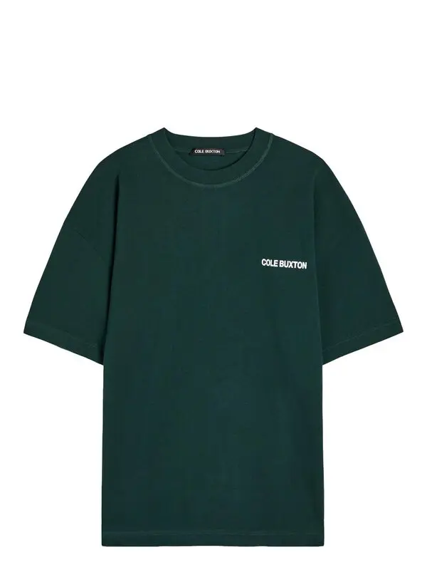 COLE BUXTON Logo-print Cotton T-shirt - Green