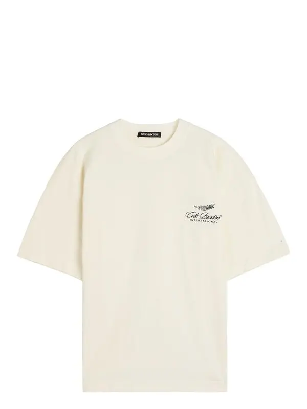 COLE BUXTON Logo-embroidered Cotton T-shirt - White