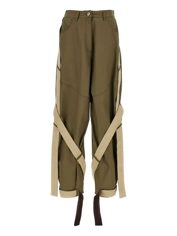 Attico Cotton Gabardine Trousers - Green