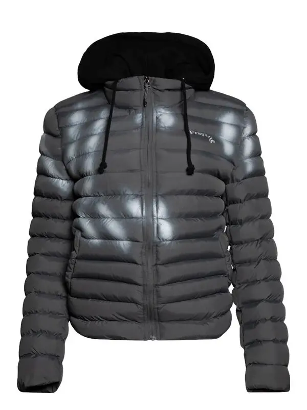 PRAYING Puffer Hoodie Jacket - Grey