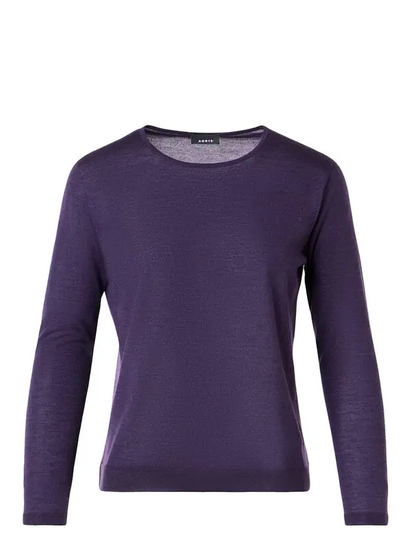 Akris Wool-blend Crewneck Sweater - Berry