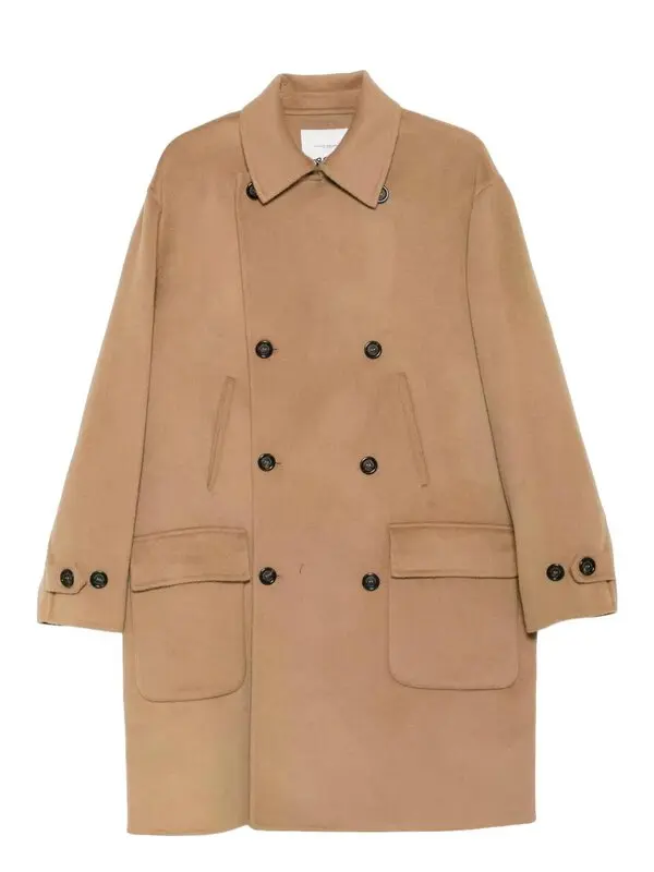 PAOLO PECORA Double-breasted Coat - Brown