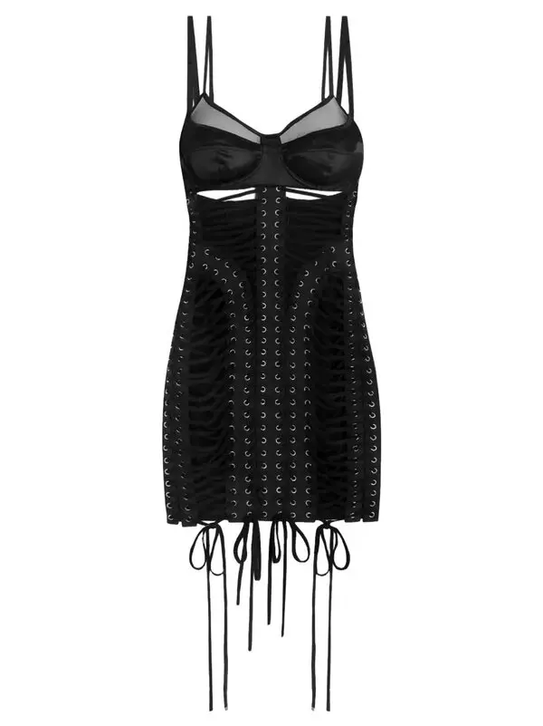 Dolce & Gabbana Lace-up Mini Dress - Black