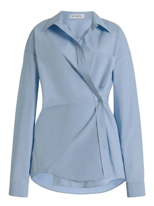 THE FRANKIE SHOP Ornella Button-up Cotton Shirt - Blue