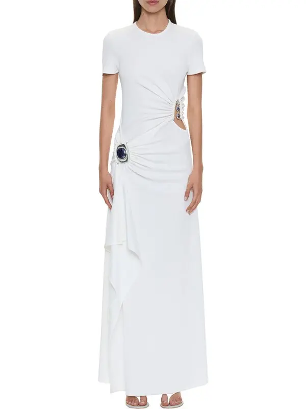 Christopher Esber Embellished Cutout Maxi Dress - White