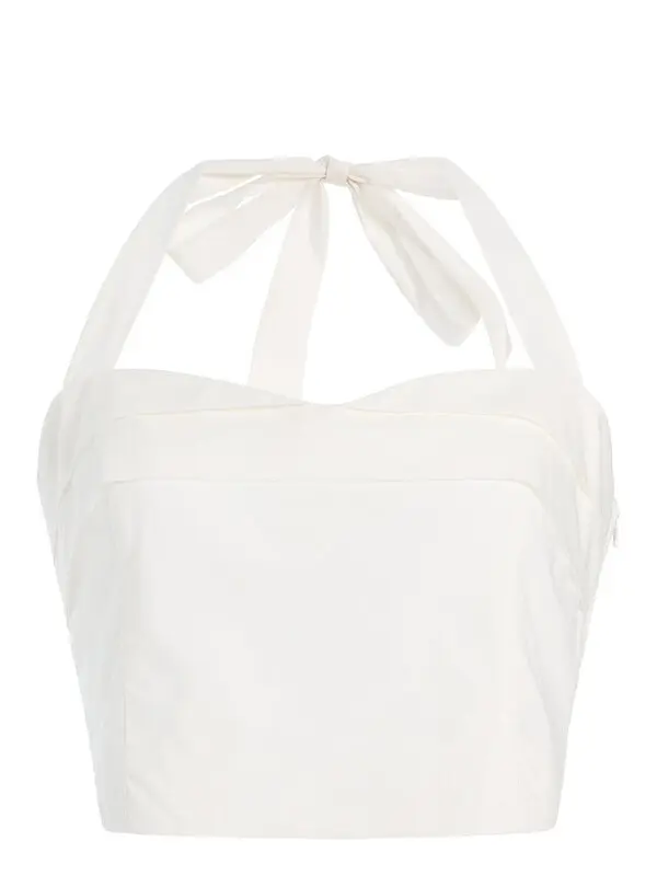 Posse Rue Cotton Halter Top - Ivory