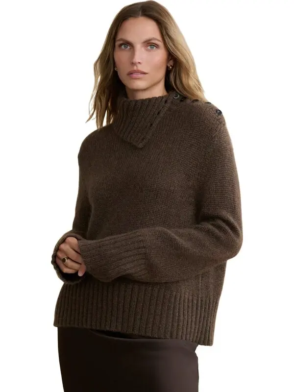 Jenni Kayne Cashmere Jackie Sweater - Brown
