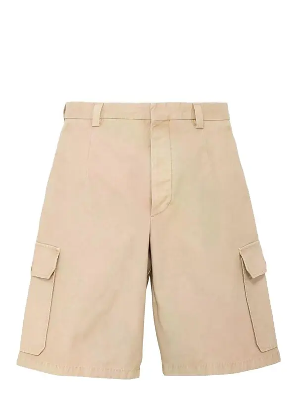 Prada Cotton Bermuda Shorts - Neutrals
