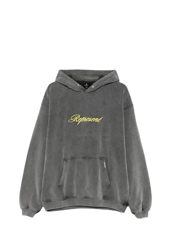 REPRESENT Embroidered Cotton Sweatshirt - Grey