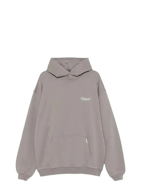 REPRESENT Logo-print Cotton Hooded Sweatshirt - Grey