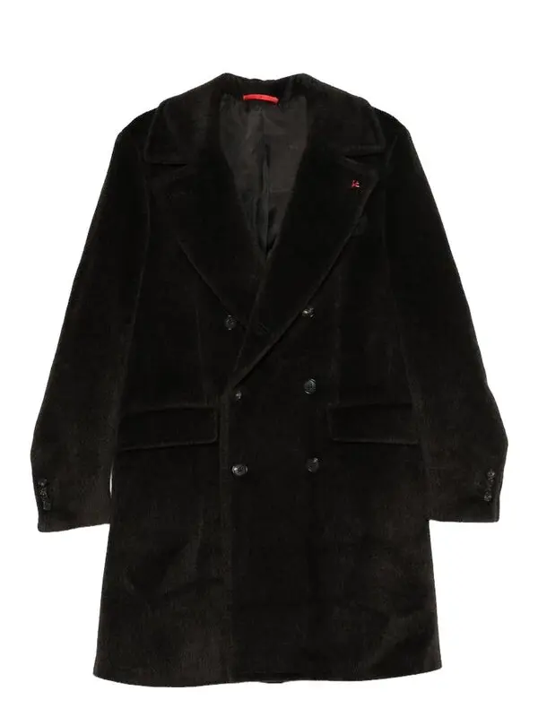 Isaia Double-breasted Coat - Brown