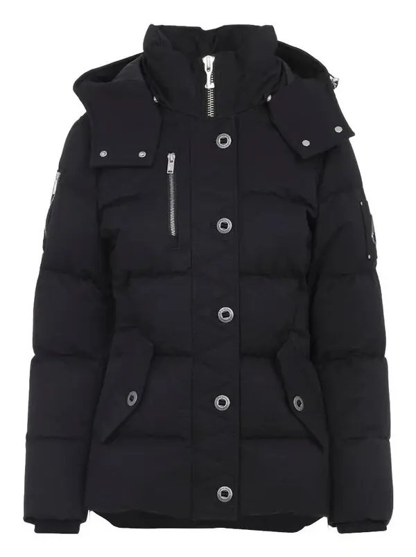 Moose Knuckles Quilted Jacket With Hooded Neckline - Black