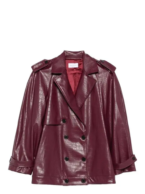THE NINA STUDIO Crocodile Effect Jacket - Red
