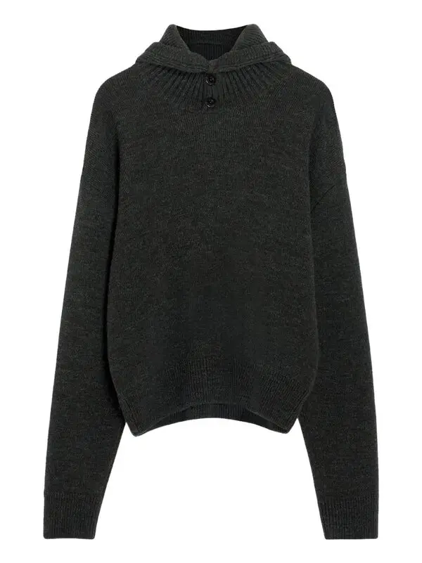 LEMAIRE Hooded Sweater - Br507 Dark Espresso