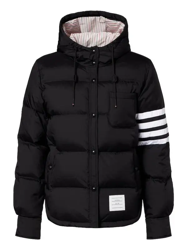Thom Browne 4-bar Hooded Quilted Down Jacket - Black