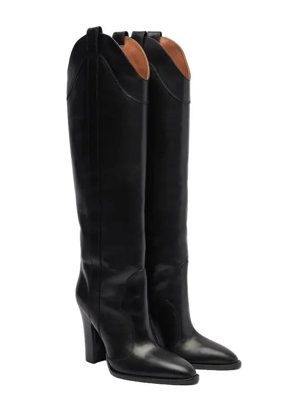 Paris Texas Lavinia 100 Leather Knee-high Boots - Black