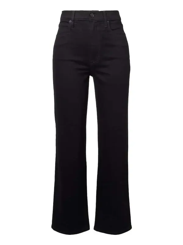 SLVRLAKE London Mid-rise Cropped Straight Jeans - Black