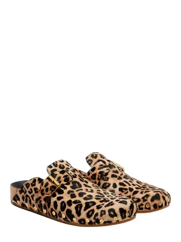 Veronica Beard Fern Leopard-print Mules - Brown