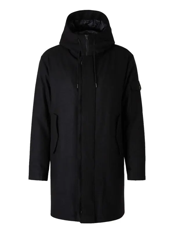 Herno Long Wool Coat - Black