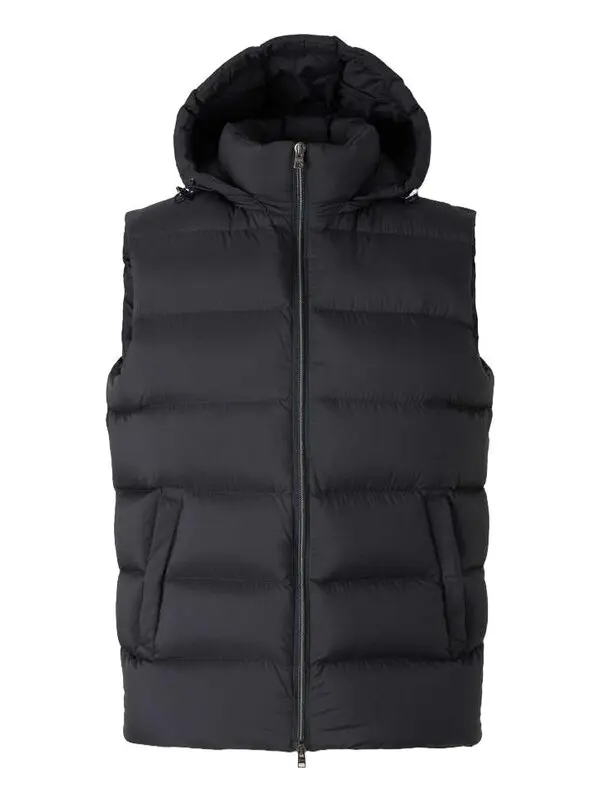 Herno Padded Hooded Vest - Navy Blue