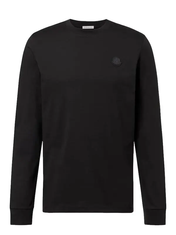 Moncler Logo Cotton Jersey T-shirt - Black