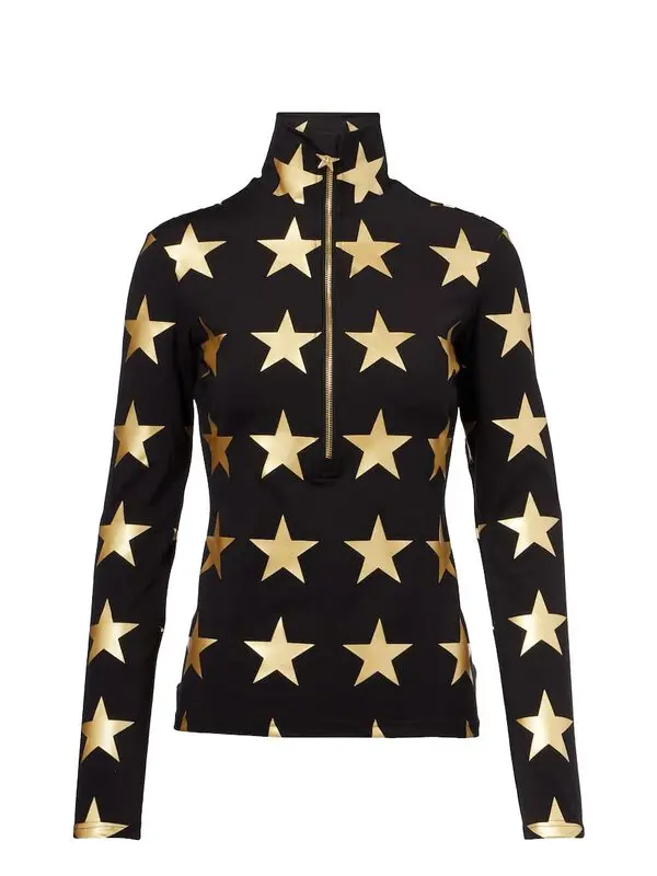 Goldbergh Lunaria Printed Half-zip Ski Top - Black