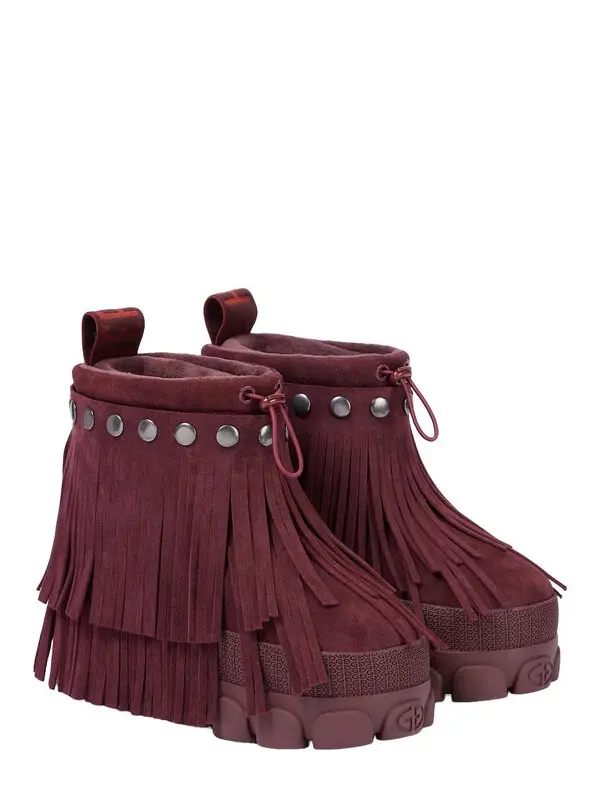 Goldbergh Vergara Fringed Suede Snow Boots - Burgundy