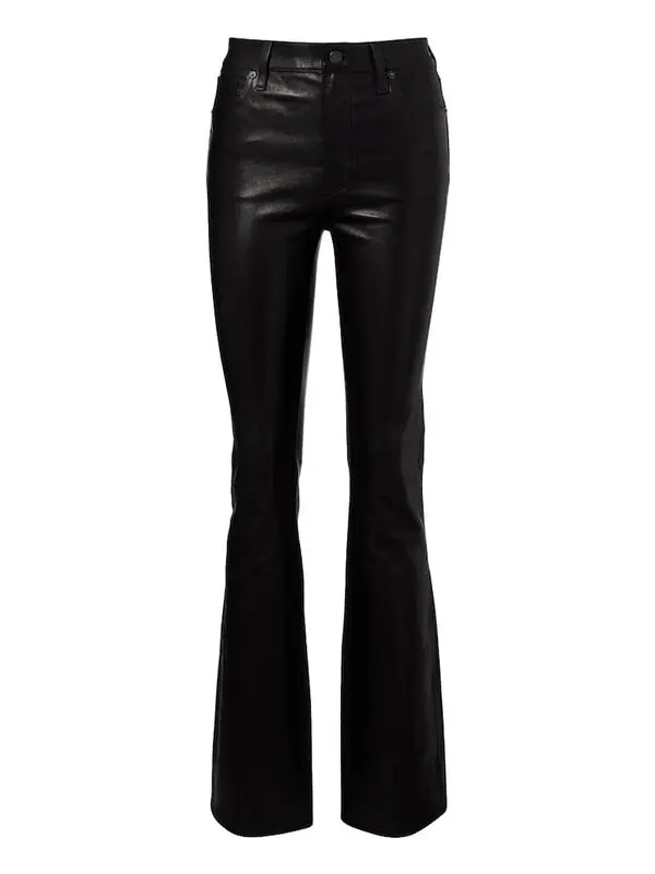 FRAME Reboot Leather Flared Pants - Black