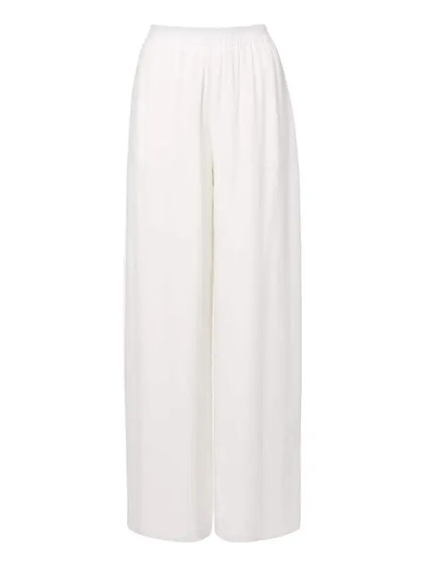 Oscar De La Renta Mid-rise Straight Silk Pants - White