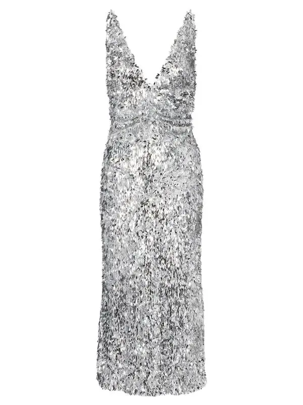Dolce & Gabbana Tinsel Cocktail Dress - Silver