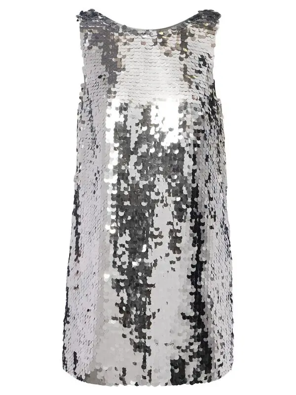 Dolce & Gabbana Sequined Mini Dress - Silver