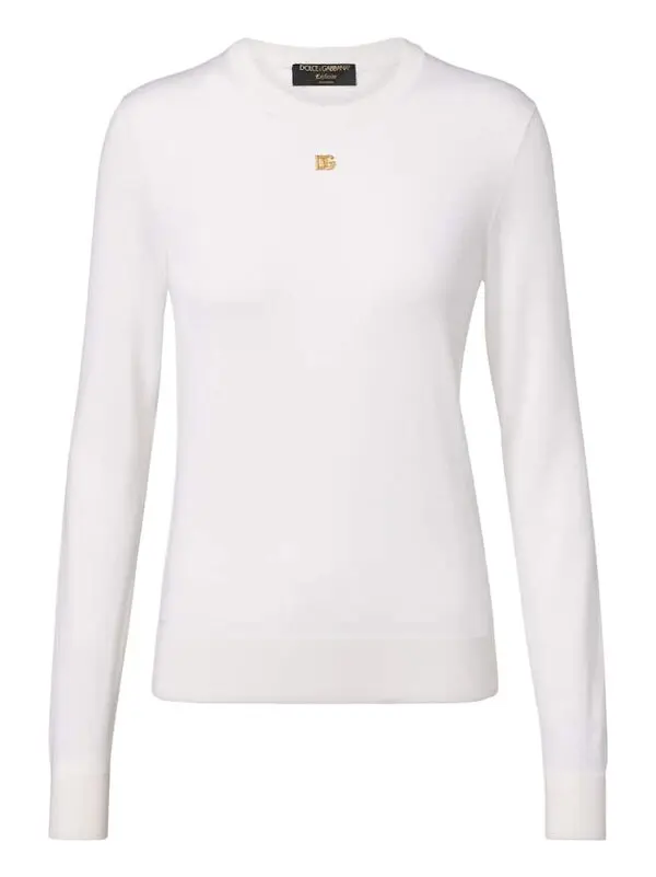 Dolce & Gabbana Cashmere And Silk Crewneck Sweater - White