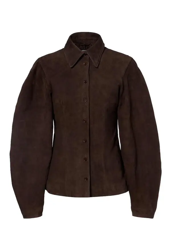 Remain Birger Christensen Suede Button-down Shirt - Brown