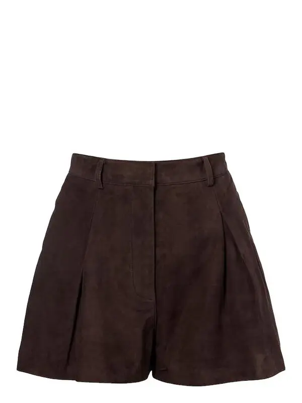 Remain Birger Christensen High-rise Suede Shorts - Brown